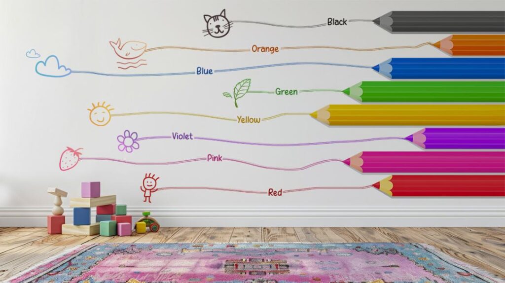 A Wallpaper for Nursery Kids to Learn Colours - Magicdecor®