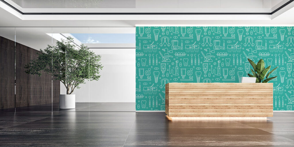 Small Patterned Seamless Dental Clinic Wallpaper - Magicdecor®