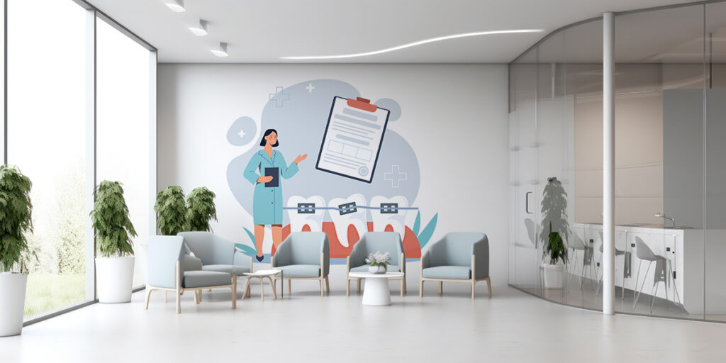 A Dental Clinic Braces Wallpaper for Wall - Magicdecor®