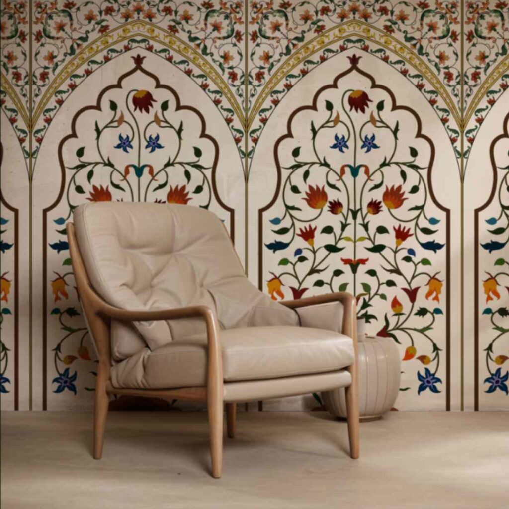 Beige Floral Chinoiserie Wallpaper for Wall - Magicdecor®