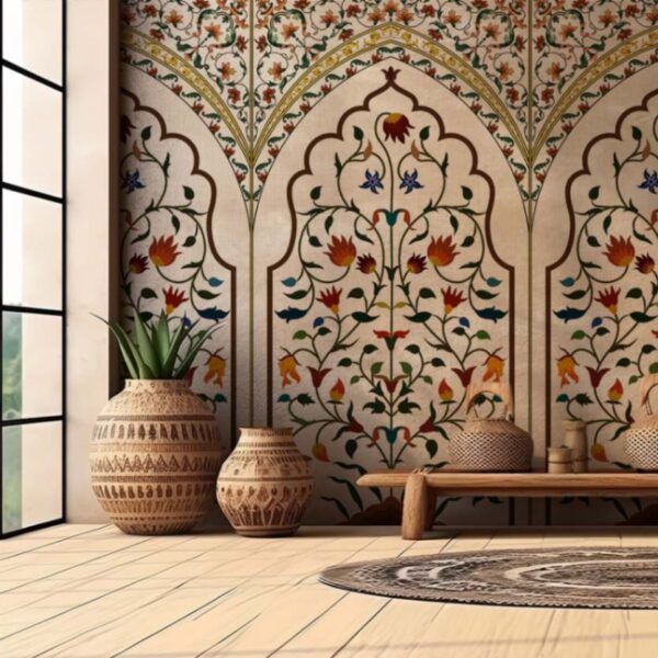 Beige Floral Chinoiserie Wallpaper for Wall - Magicdecor®