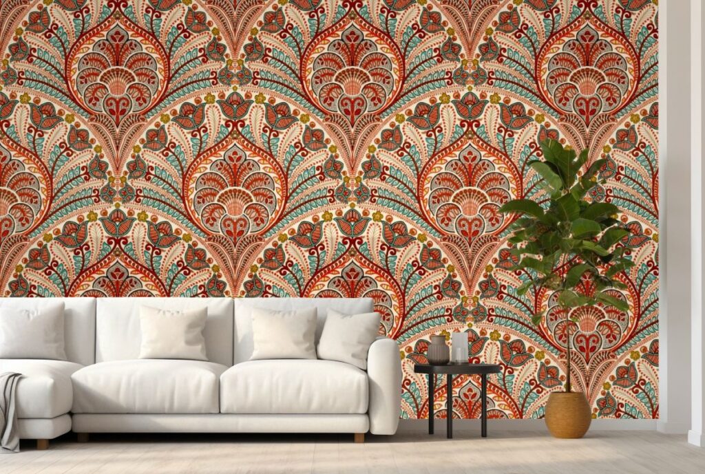 Ethnic kalamkari Art Design Wallpaper Mural - Magicdecor®