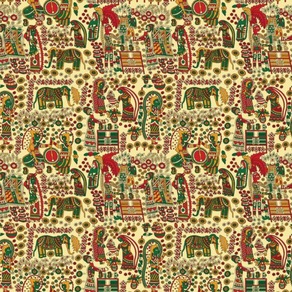 Tradition Infused Kalamkari Pattern Wallpaper Design - Magicdecor®