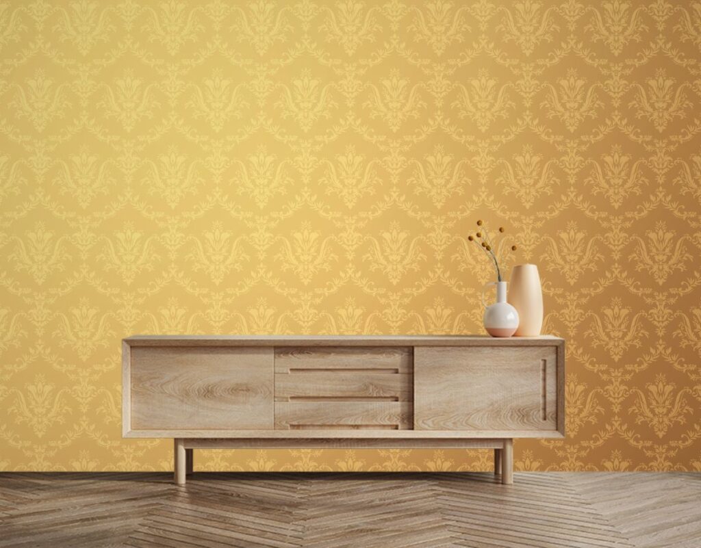 TV Unit Luxurious Damask Pattern Wallpaper - Magicdecor®