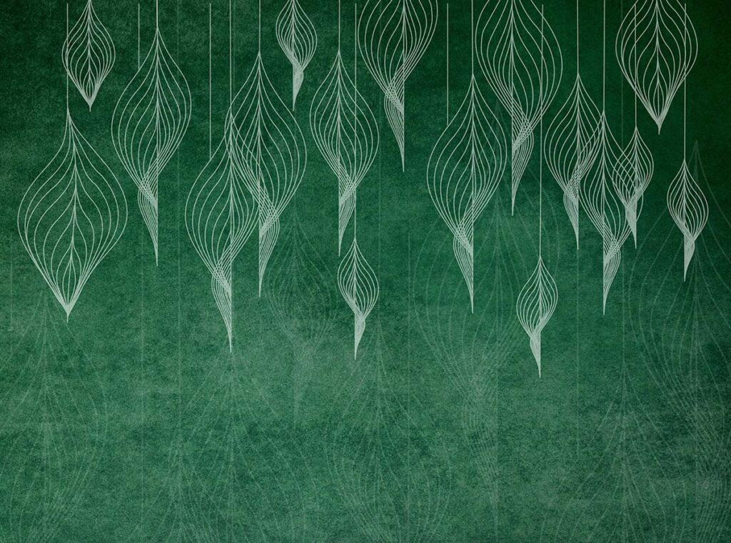 Abstract Hanging Leaves in Vintage Style Mural Wallpaper - Magicdecor®
