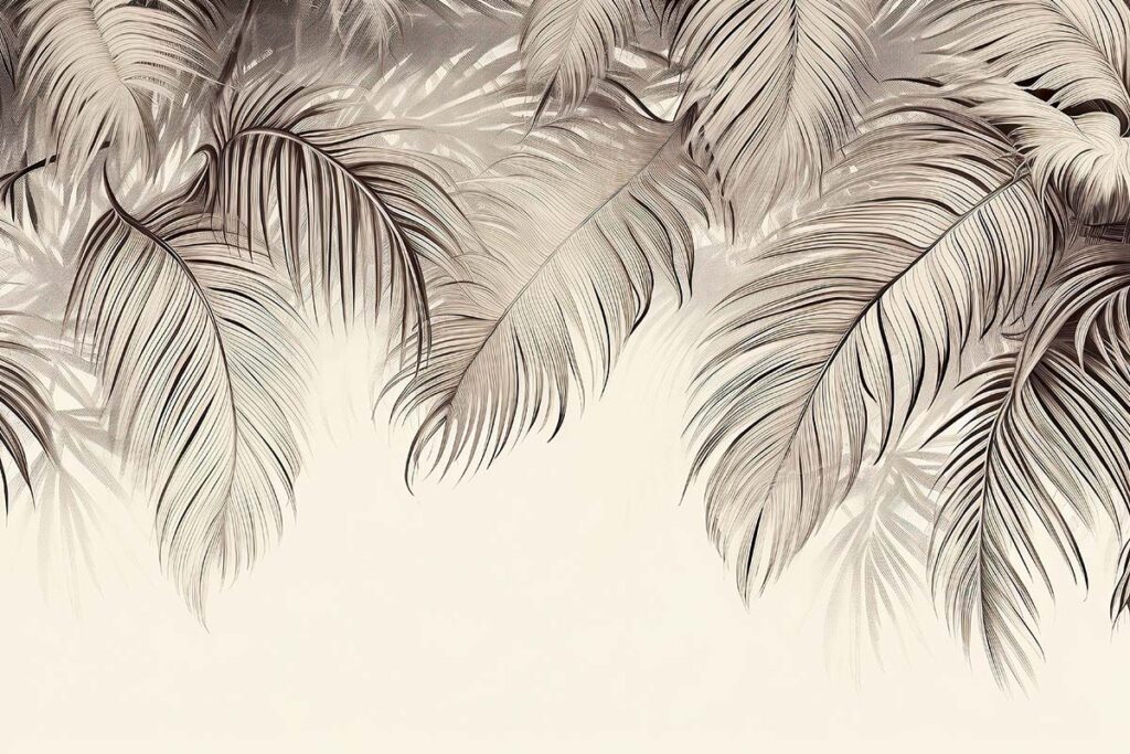 Boho Style Hanging Tropical Leaves Mural Wallpaper - Magicdecor®
