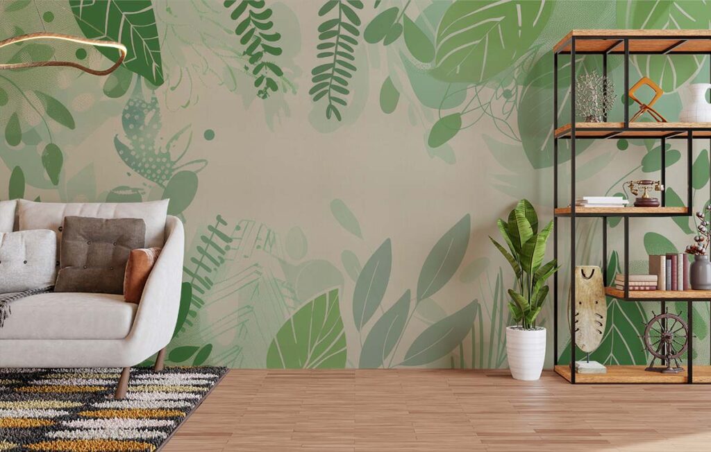 Hanging Leaf Pattern Botanical Wall Mural - Magicdecor®