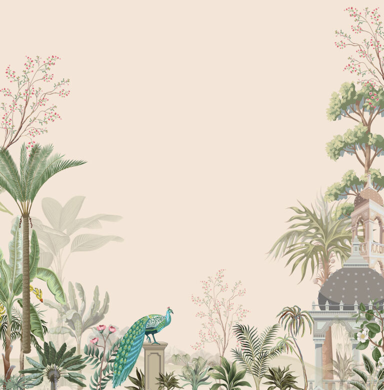 Harmony Canopy with Peacock Motifs Roller Blinds - Magicdecor®