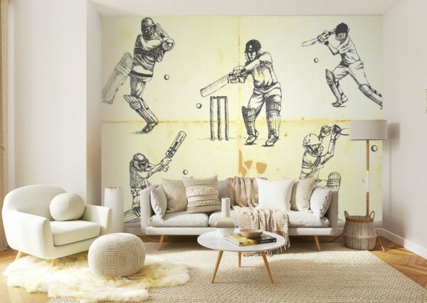 Classic Cricketing Shots Wallpaper Mural - Magicdecor®