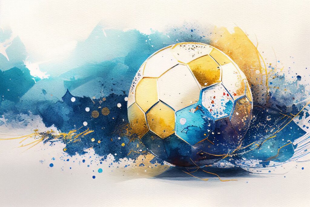 Watercolor Drawing of A Football Wallpaper Mural - Magicdecor®