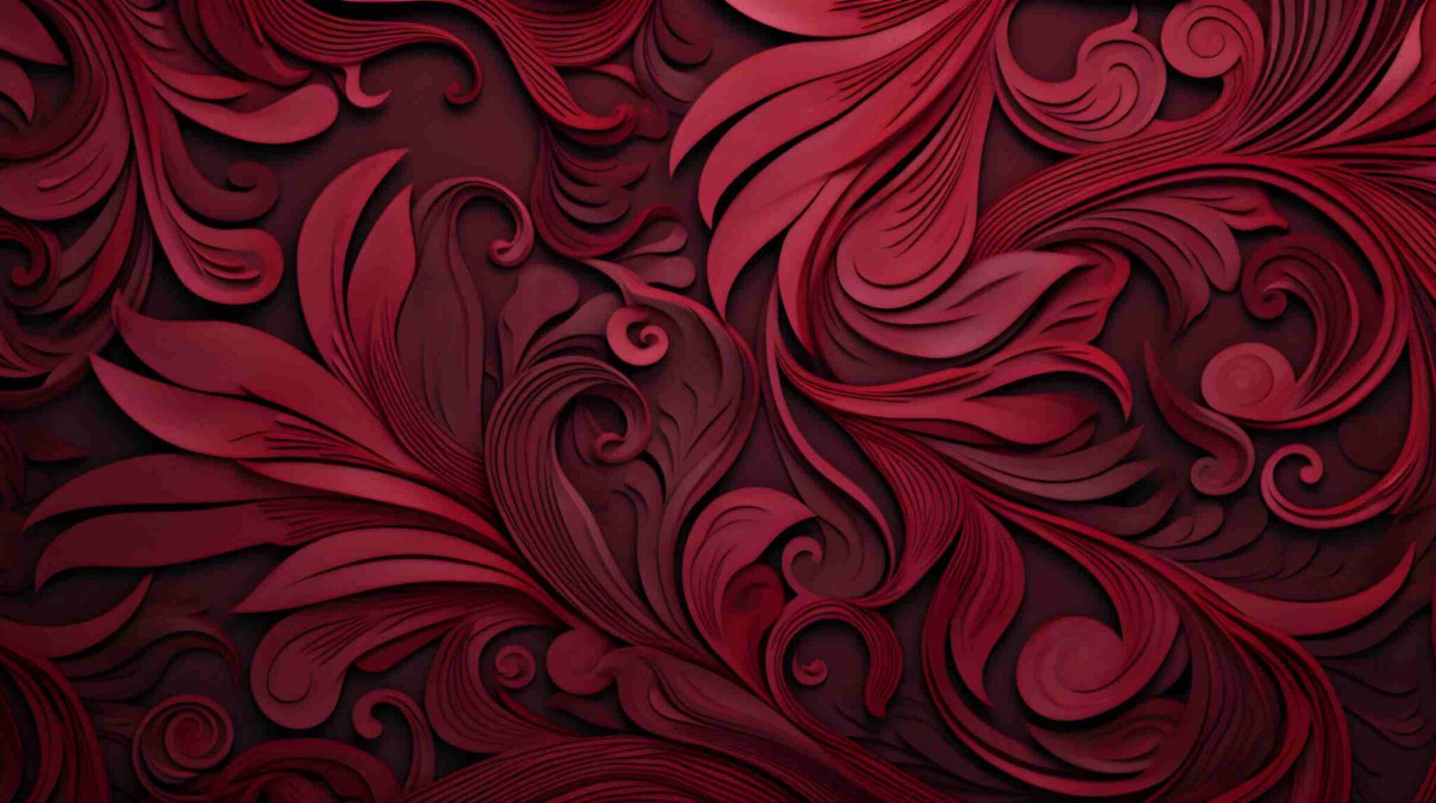 Burgundy Damask Wallpaper Mural - Magicdecor®