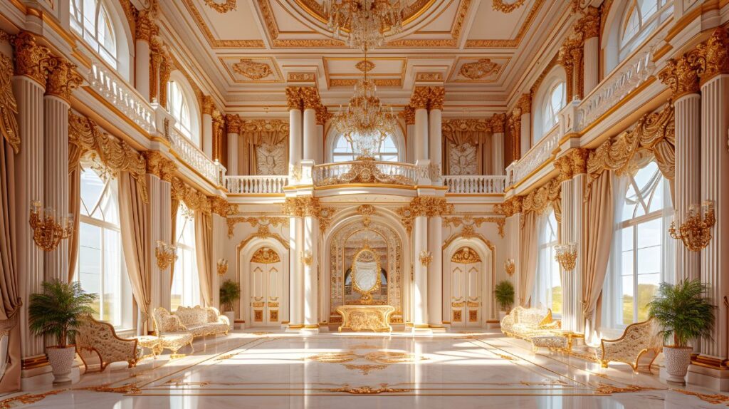 Luxurious European Style Palace With Gold Decorations Wallpaper Mural ...