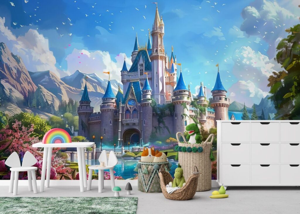 Whimsical Fairy Tale Disney Castle Wallpaper Mural - Magicdecor®