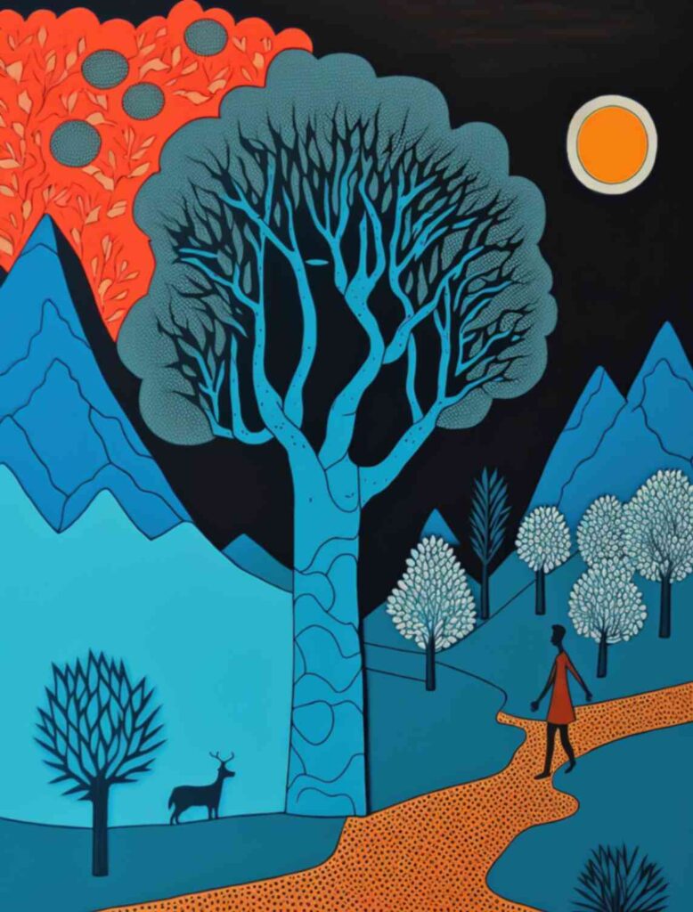 A Scenery Painting in a Gond Style - Magicdecor®