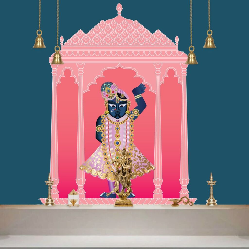 Shreenathji Mandir Design Wallpaper Wall Mural - Magicdecor®