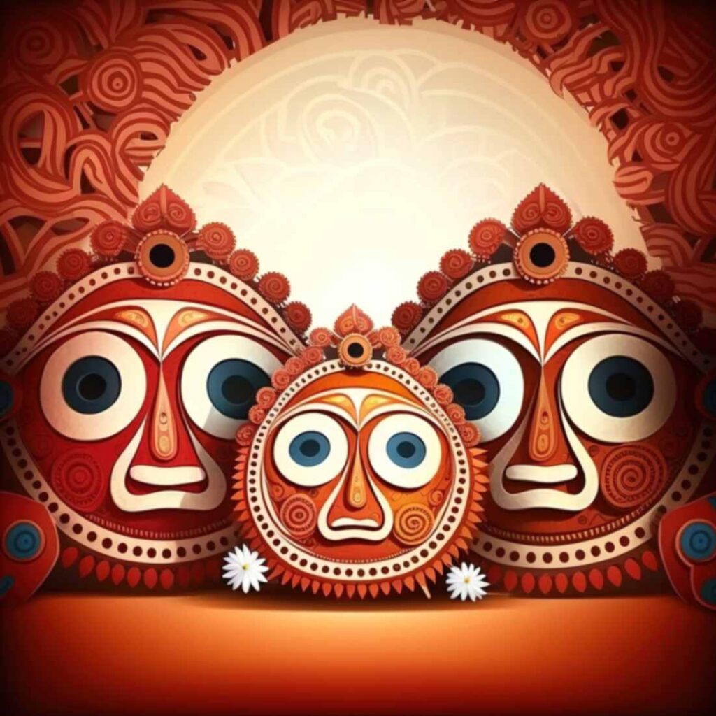 Shri Jagannath Balabhadra Subhadra Wallpaper Mural, Pattachitra ...