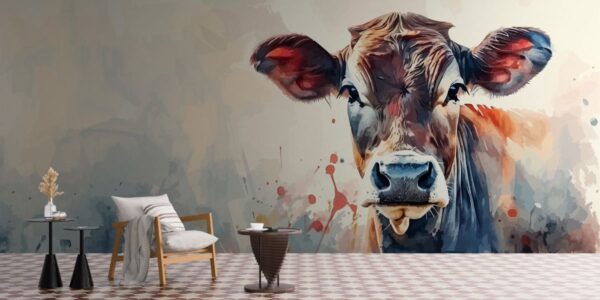 Majestic Bovine Art Cow Wallpaper Mural - Magicdecor®