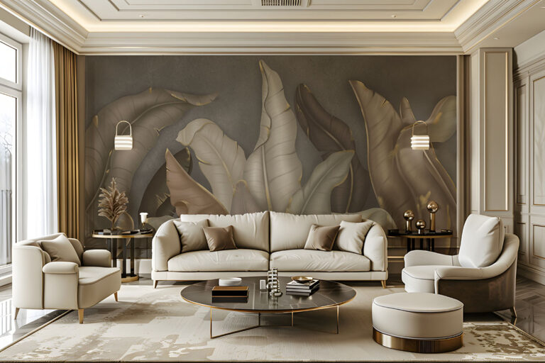 Glimpse of Serenity, Banana Leaves Shades of Peace Wallpaper Mural ...