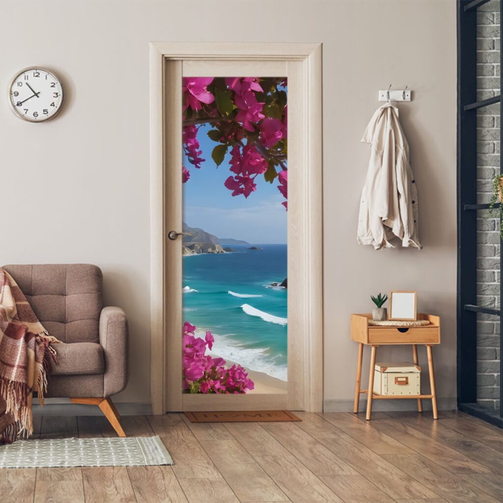 Floral Beach View Wallpaper Mural - Magicdecor®