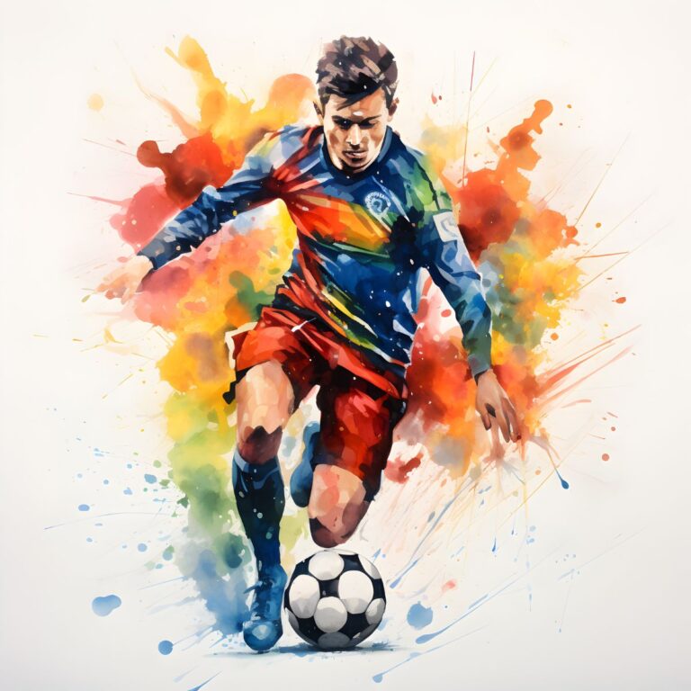 Football Player Painting Wallpaper for Door - Magicdecor®