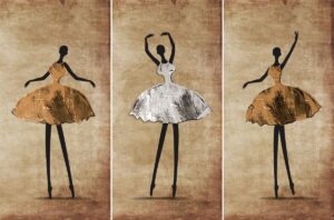 Ballet Dancers Painting Wall Frame Wallpaper Mural - Magicdecor®