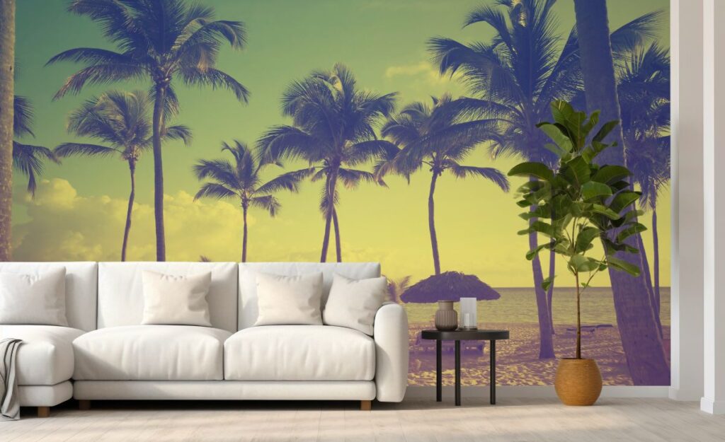 Beautiful Retro Seaside View Wallpaper Mural for Wall - Magicdecor®