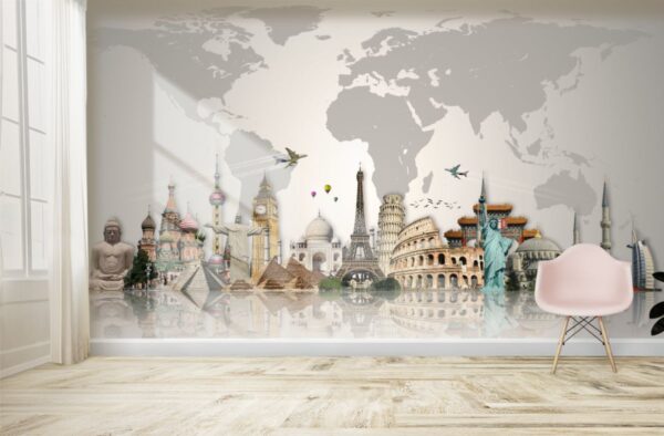 Window to the World Travel Wallpaper Mural - Magicdecor®