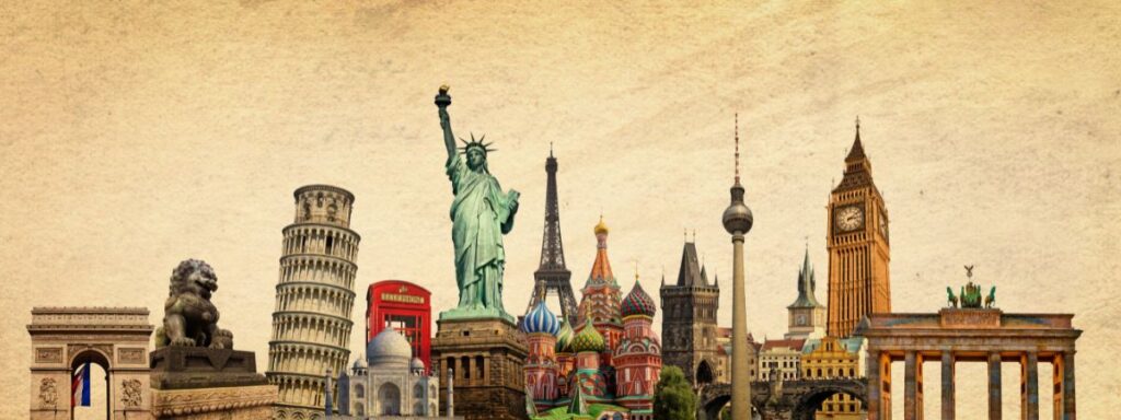 Worlds Iconic Places Wallpaper for Wall - Magicdecor®