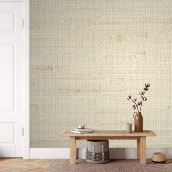 A Beige Grass Cloth Texture Wallpaper Mural for Wall - Magicdecor®