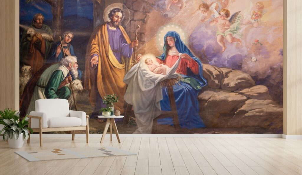 Birth of Jesus Wallpaper Mural for Wall - Magicdecor®
