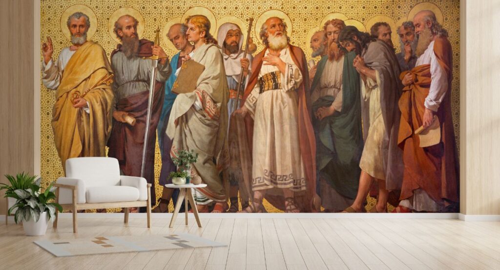 Christian Mythology Twelve Apostles Painting Wallpaper Mural for Wall ...
