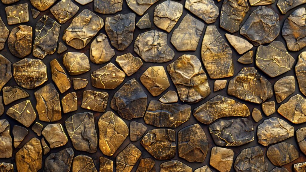 Prastara Prachir, Black Golden Hues Rocks Wall Wallpaper Mural ...