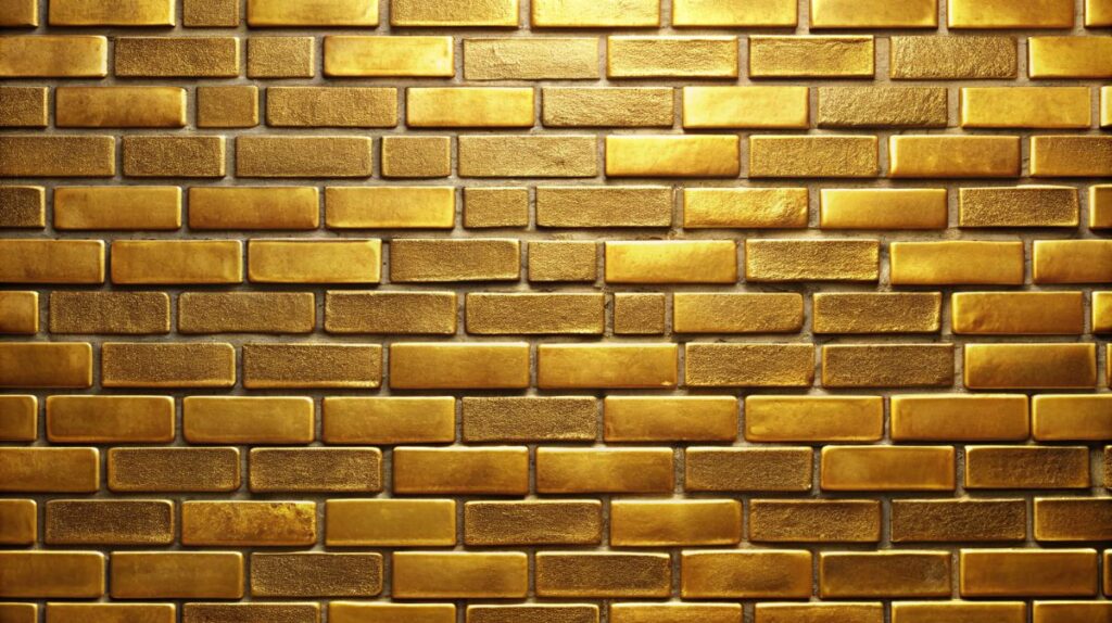 Swarnim Prachir, Realistic Royal Gold Brick Wallpaper Mural - Magicdecor®