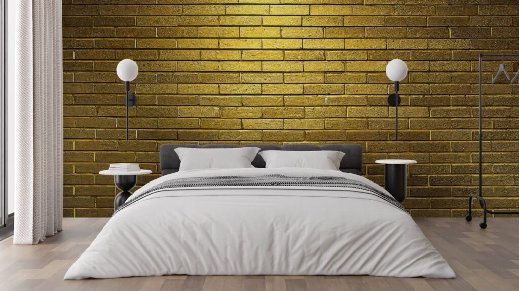 Vintage Golden Brick Wall Wallpaper - Magicdecor®