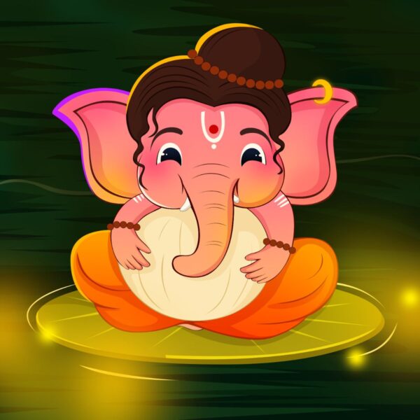 Cute Bal Ganesh Wallpaper Mural - Magicdecor®