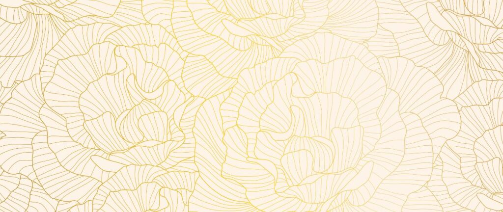 Luxury Golden Peony Flower Line Art Wallpaper Mural - Magicdecor®