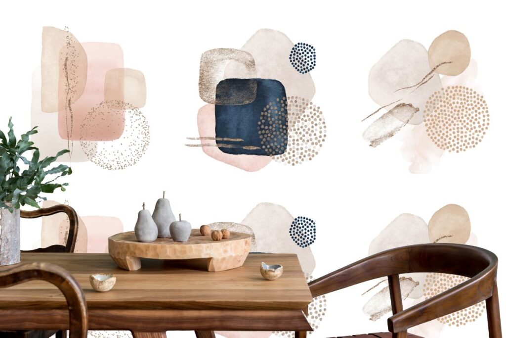 Serene Shapes Abstract Wallpaper for Wall - Magicdecor®