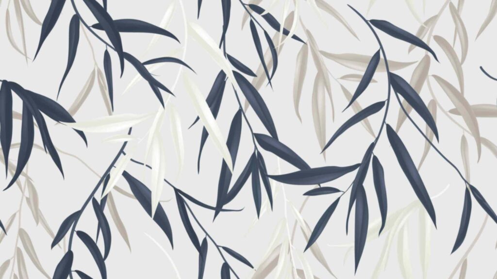 Blue Bamboo Floral Wallpaper for Dinning Room - Magicdecor®