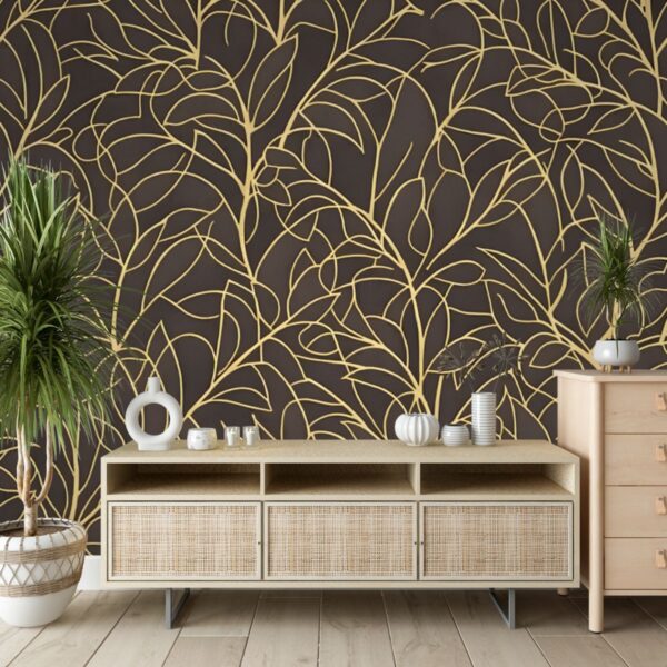 Golden Tumbleweeds Mural Wallpaper - Magicdecor®