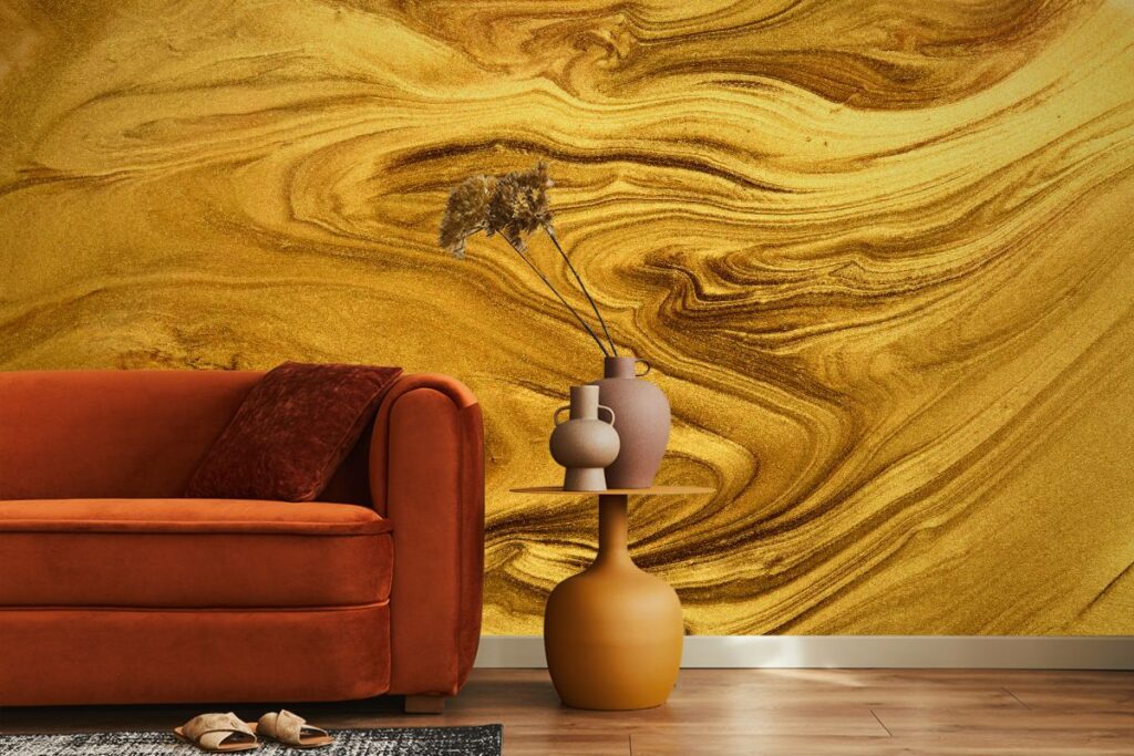 Golden Sandy Marble Texture Mural Wallpaper - Magicdecor®