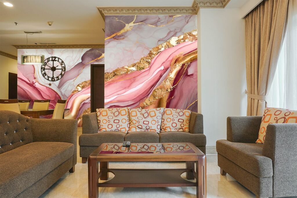 Pink Gold Marble Wallpaper Mural - Magicdecor®