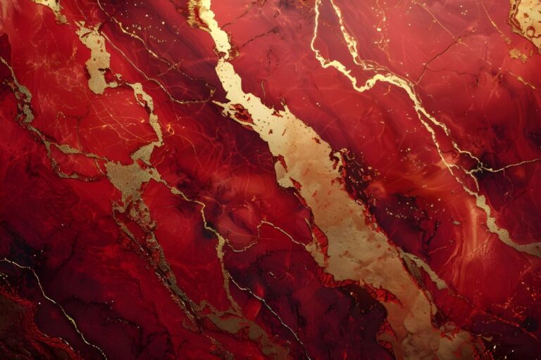 Shrouded Mystery Scarlet Red and Gold Marble Wallpaper Mural - Magicdecor®