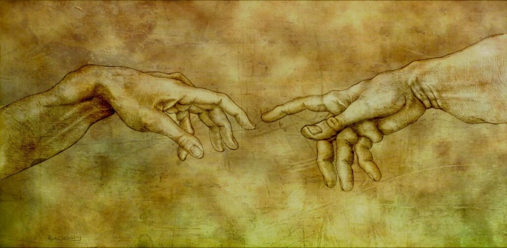 Adam and God Hands Fresco Painting Wallpaper Mural - Magicdecor®