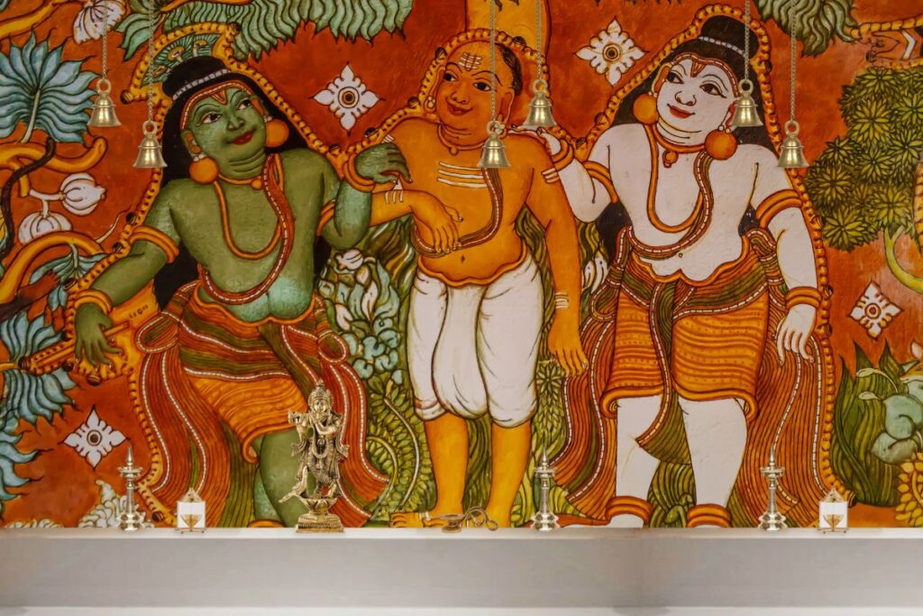 Kerala Mural Fresco Wall Painting Wallpaper - Magicdecor®