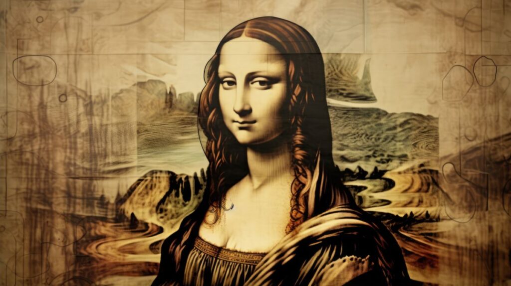 Mona Lisa Retro Fresco Painting Wallpaper Mural - Magicdecor®