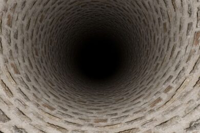 3D Realistic Gray Brick Tunnel Mural Wallpaper - Magic Decor