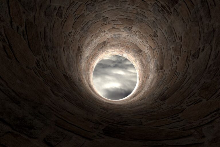 3D Stone Tunnel Leading To Skies Mural Wallpaper - Magicdecor®