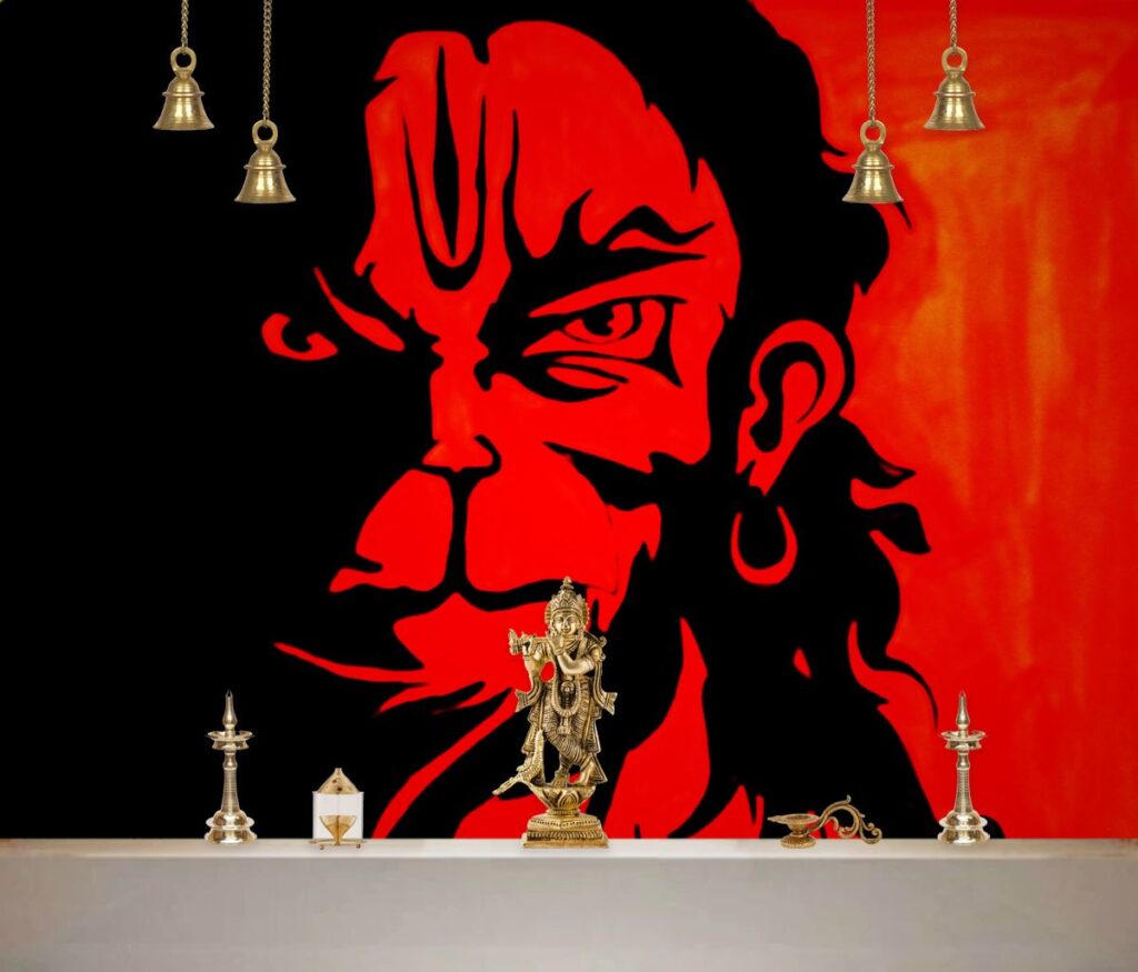Angry Hanumanji Wallpaper Mural - Magicdecor®