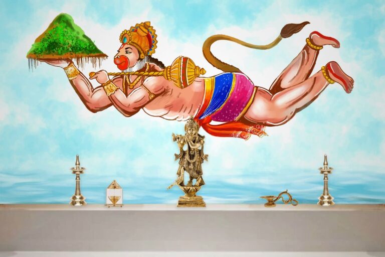 Hanumanji Carrying Mountain of Sanjeevani Booti Mural Wallpaper ...