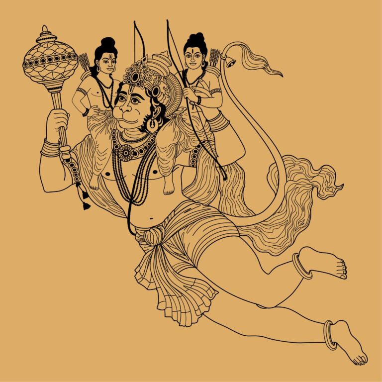 Hanumanji Carrying Ram ji and Laxman ji Mural Wallpaper - Magicdecor®